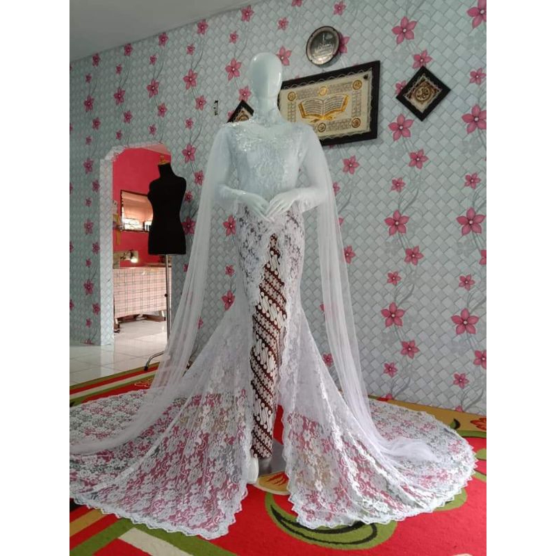 Jual kebaya akad nikah +slayer ekor panjang | Shopee Indonesia