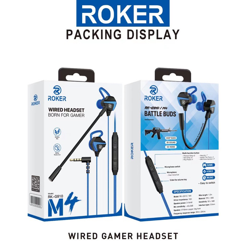 Jual Headset Roker Gaming RK-G600 / Earphone Gaming Roker TANK / HF ...