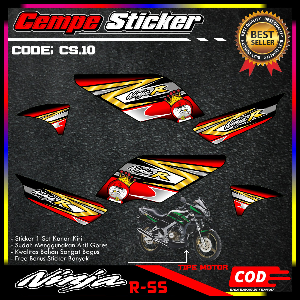 Jual Stiker Lis Variasi Ninja R / SS Decal Striping Standar Ninja R ...