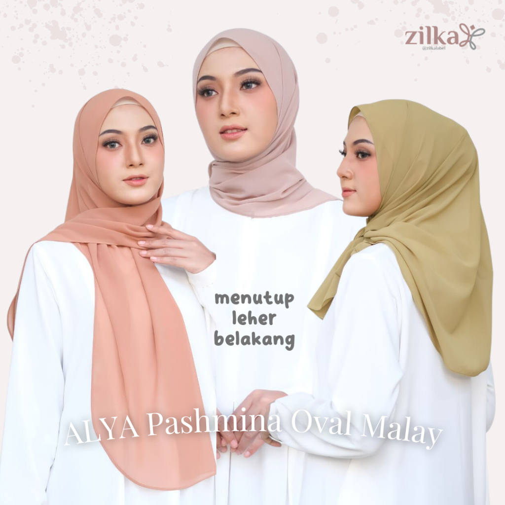 Jual ALYA PASHMINA OVAL MALAY/ Pasmina Curve Ceruty Babydoll Premium/ Jilbab Hijab Kerudung ...