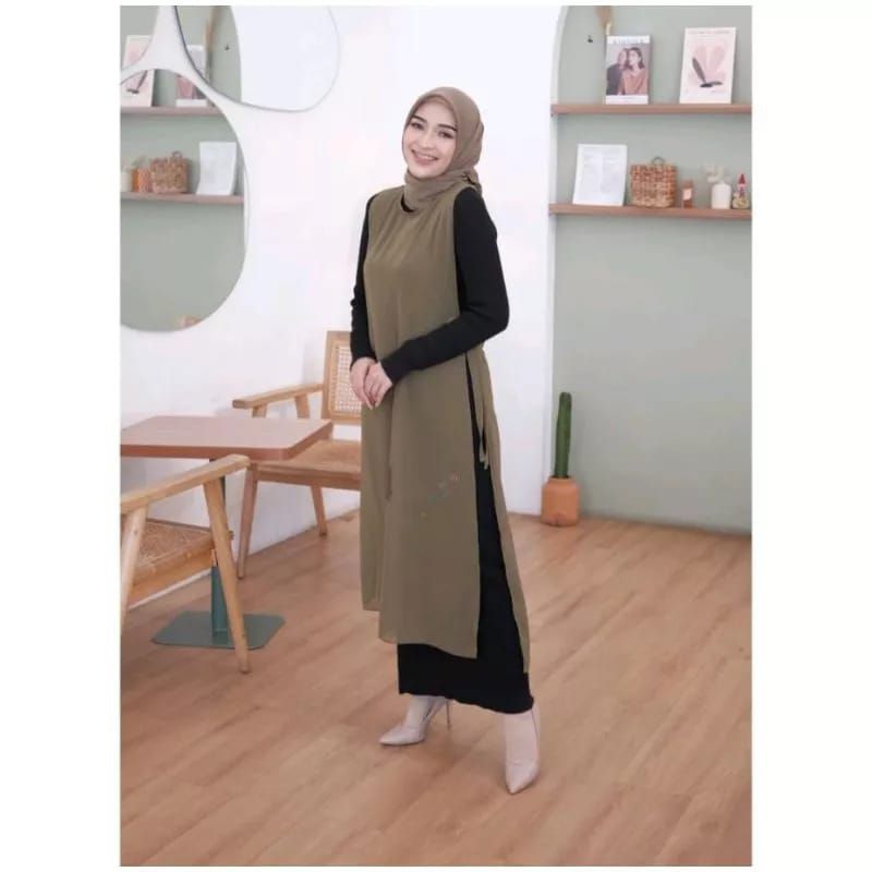 Jual Long Vest Rompi Wanita Luaran Kondangan Belah Samping | Shopee ...