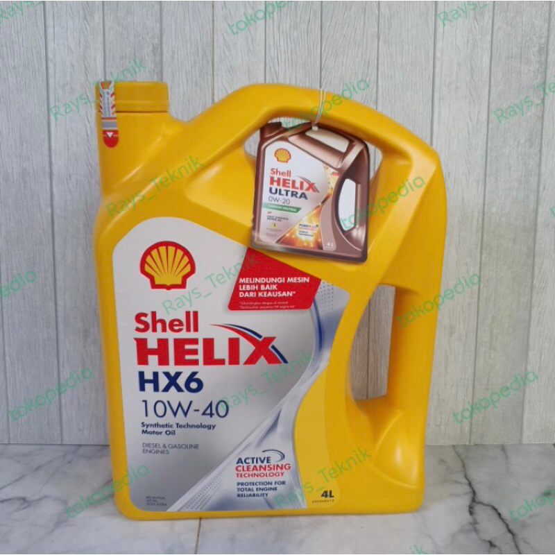 Jual shell helix Hx6 10w 40 shell helix hx6 10w-40 oli mobil shell ...