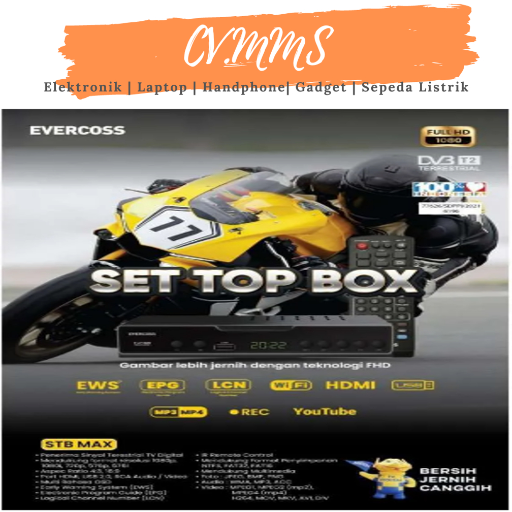Jual Evercoss STB Set Top Box Max Digital TV Receiver Full HD | Shopee ...