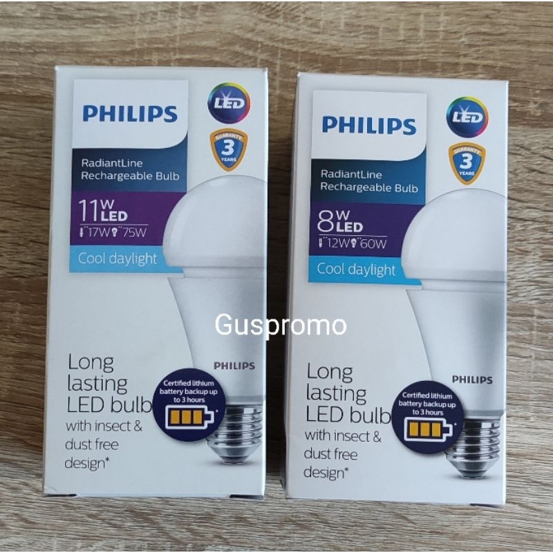 Jual Lampu Philips LED RadiantLine Emergency Rechargeable 11 Watt / 8 Watt Putih | Shopee Indonesia
