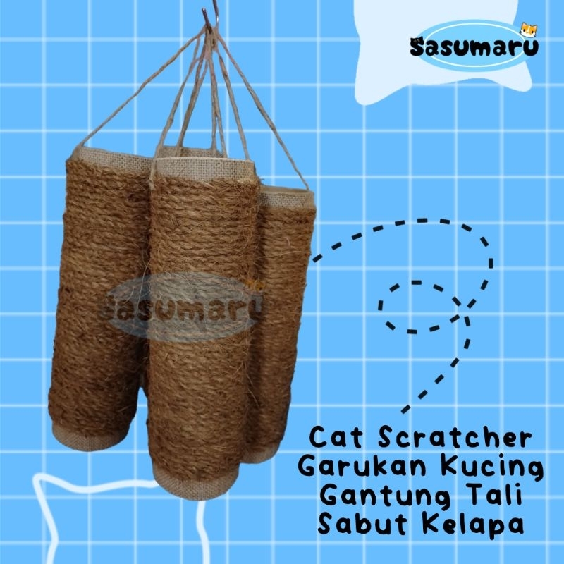Jual Cat Scratcher Garukan Kucing Gantung Tali Sabut Kelapa | Shopee ...