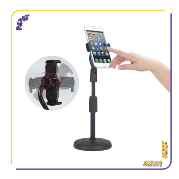 Jual Stand Holder Handphone 360 Derajat Stabil Plastik Untuk Video Call ...
