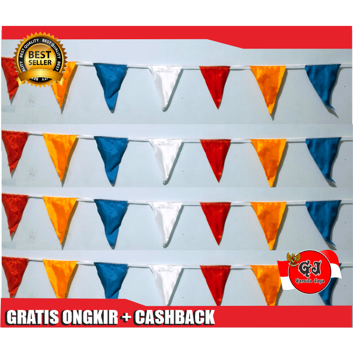 Jual bendera renceng / bendera segitiga /bendera merah putih /umbul umbul pesta /umbul umbul ...