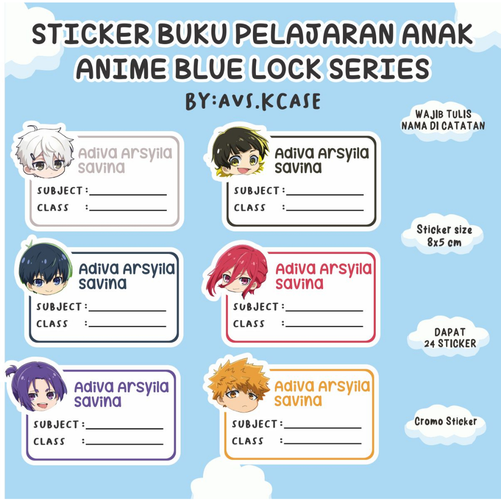 Jual STIKER BUKU PELAJARAN ANIME BLUE LOCK | Shopee Indonesia