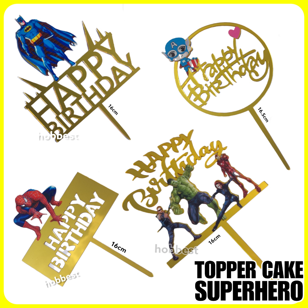 Jual TOPPER CAKE KARAKTER SUPERHERO - Dekorasi Hiasan Kue Ultah Ulang ...