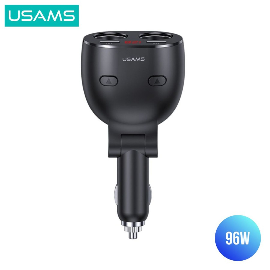 Jual USAMS C16 Car Charger Lighter Mobil 4in1 Digital Display 96W ...