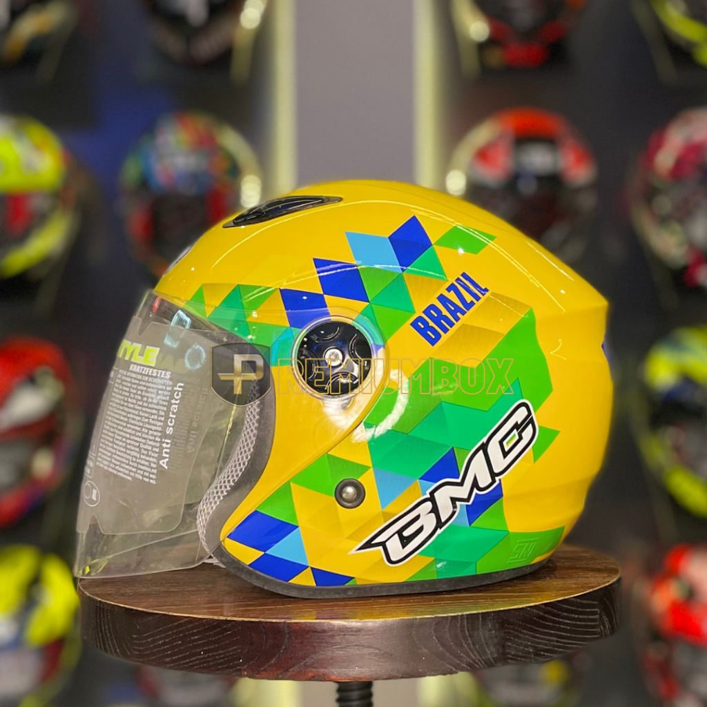 Jual HELM BMC MILAN WORLD SOCCER BRAZIL 2018 - Yellow Green / HELM HALF ...