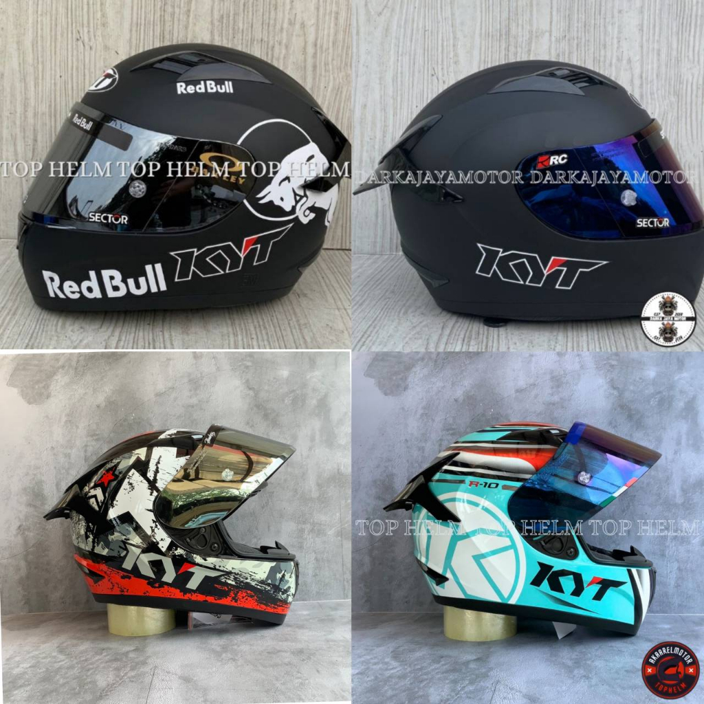 Jual HELM KYT R10 SOLID BLACK DOFF PAKET GANTENG/KYT FULL FACE R10 ...