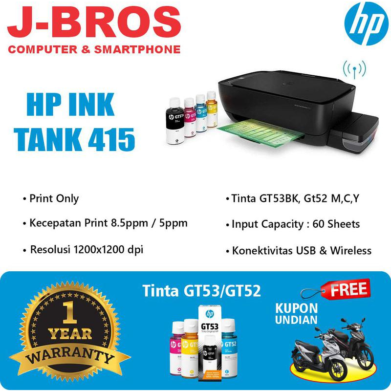 Jual Printer Hp Ink Tank 415 (Print Scan Copy) - Garansi Resmi | Shopee ...