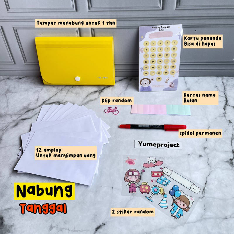 Jual (1 SET) MAP DOMPET nabung tanggal 1 tahun BY yume project | Shopee ...
