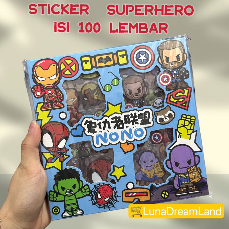 Jual Sticker SUPERHERO isi 100 Lembar / Stiker avangers / Stiker ...