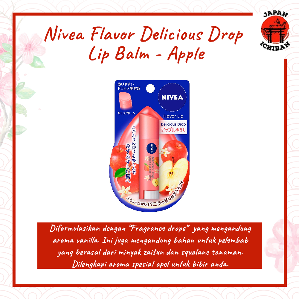 Jual Nivea Flavor Delicious Drop Lip Balm Peach/Apple Original Japan ...