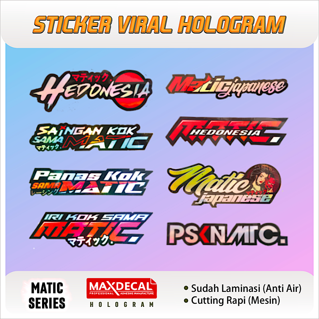 Jual STICKER TERLARIS MATIC SERIES HOLOGRAM | STICKER RACING | STICKER ...