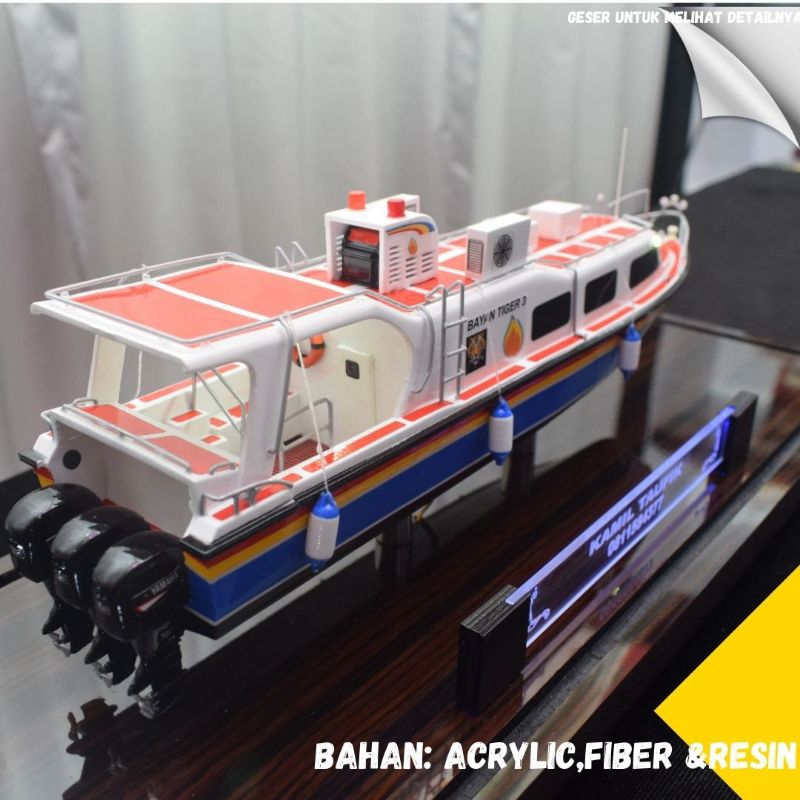Jual (PO/PRE ORDER)MINIATUR KAPAL SPEED BOAT BAYAN TIGER 3 UKURAN 30CM ...