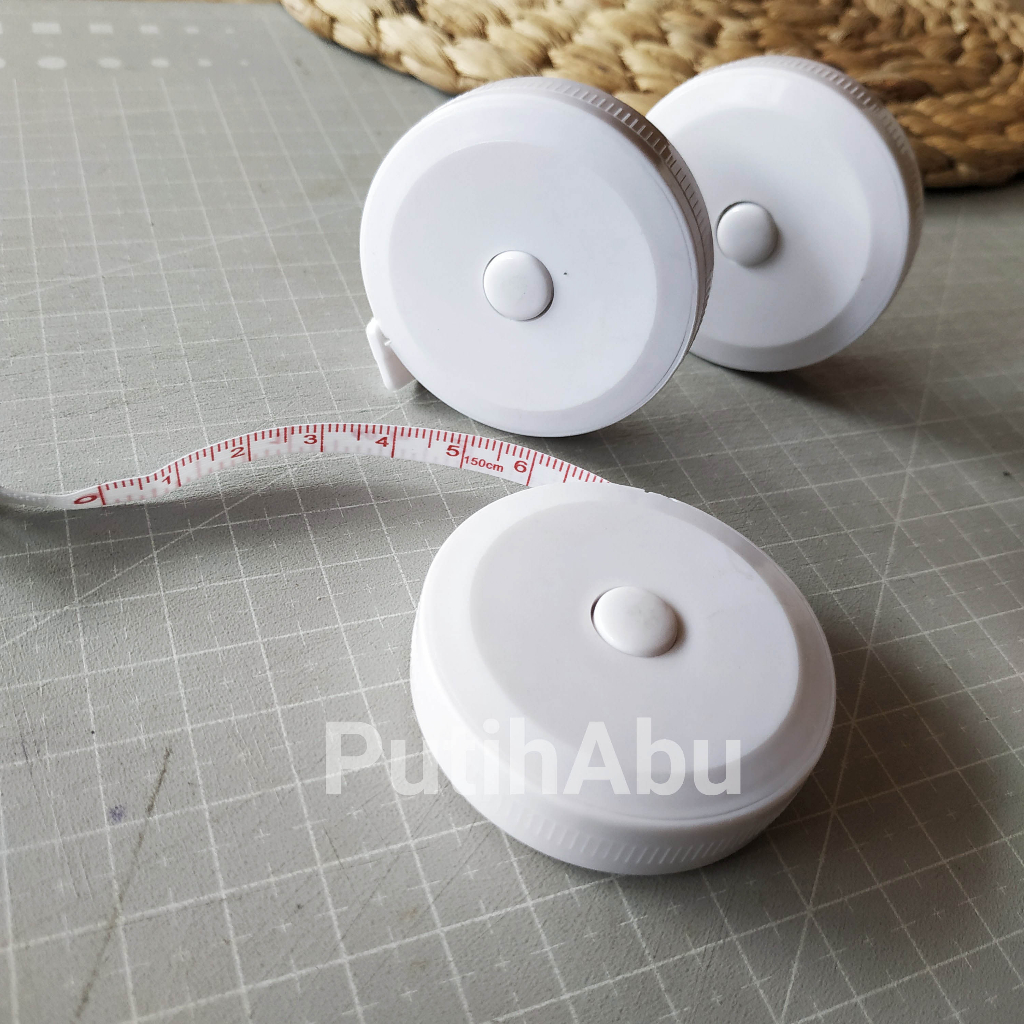 Jual Meteran Baju Minimalis warna putih / Meteran Portable Putih ...