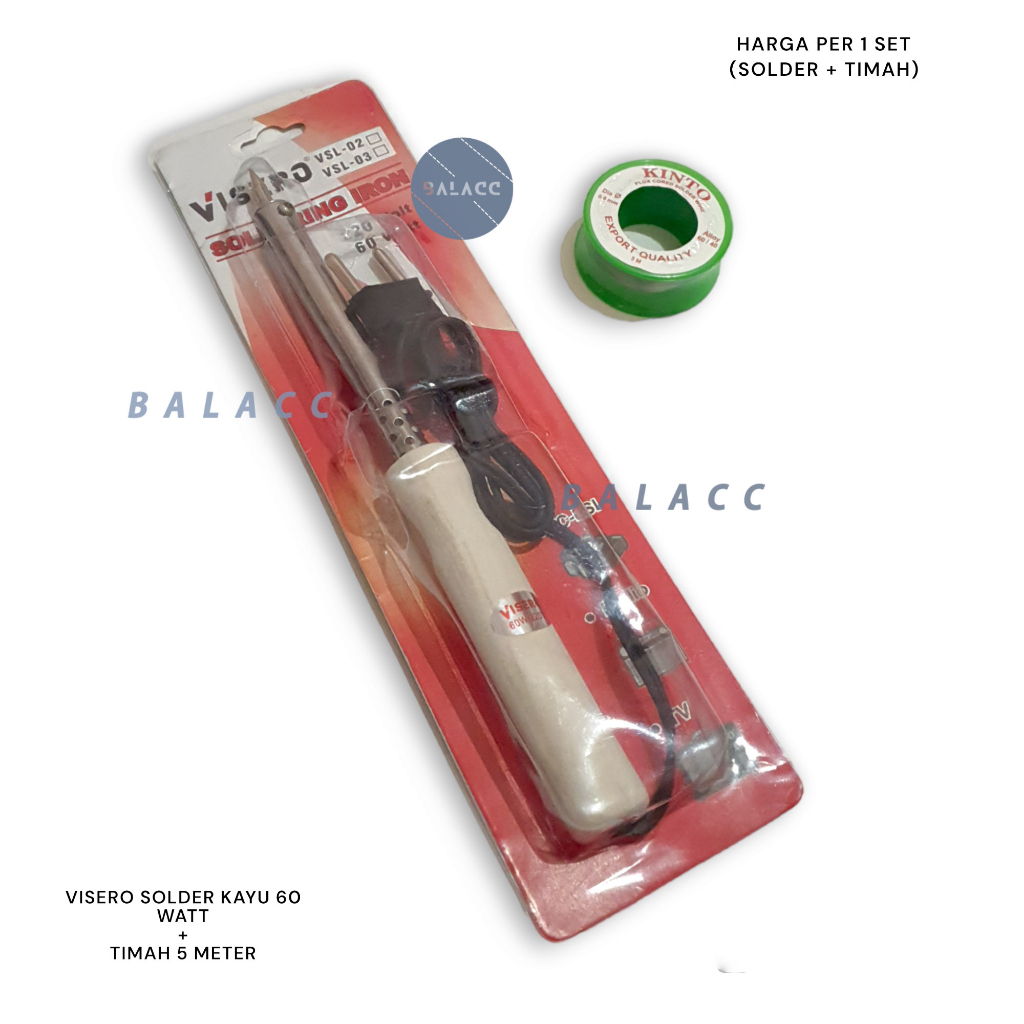 Jual SOLDER PLASTIK / KAYU 60WATT VISERO SOLDERING IRON 60W 60 WATT ...