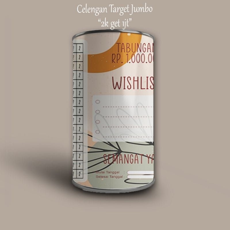 Jual celengan tabungan target jumbo 2k get 1jt permanen buka tutup ...