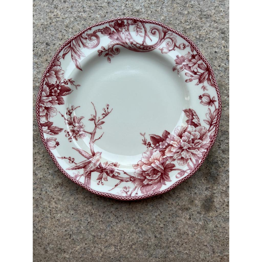 Jual DINNER PLATE MOTIF ADELAIDE MAROON DIAMETER 27CM | Shopee Indonesia