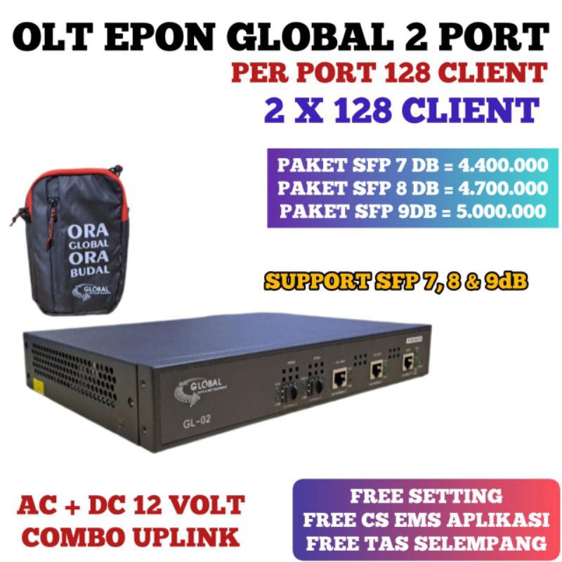 Jual OLT EPON GLOBAL 2 PORT + SFP 8 DBM | Shopee Indonesia