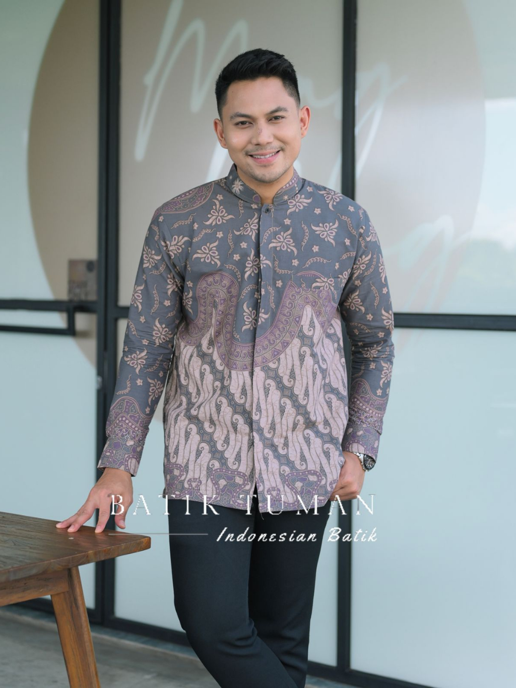 Jual KOKO PASHA GREY MAUVE PASTEL Baju Muslim Koko Pria Lapis Furing ...