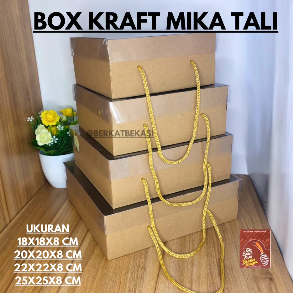 Jual BOX/DUS KUE/KOTAK KUE/ BOX KRAFT MIKA TALI / BOX KUE / DUS MIKA ...