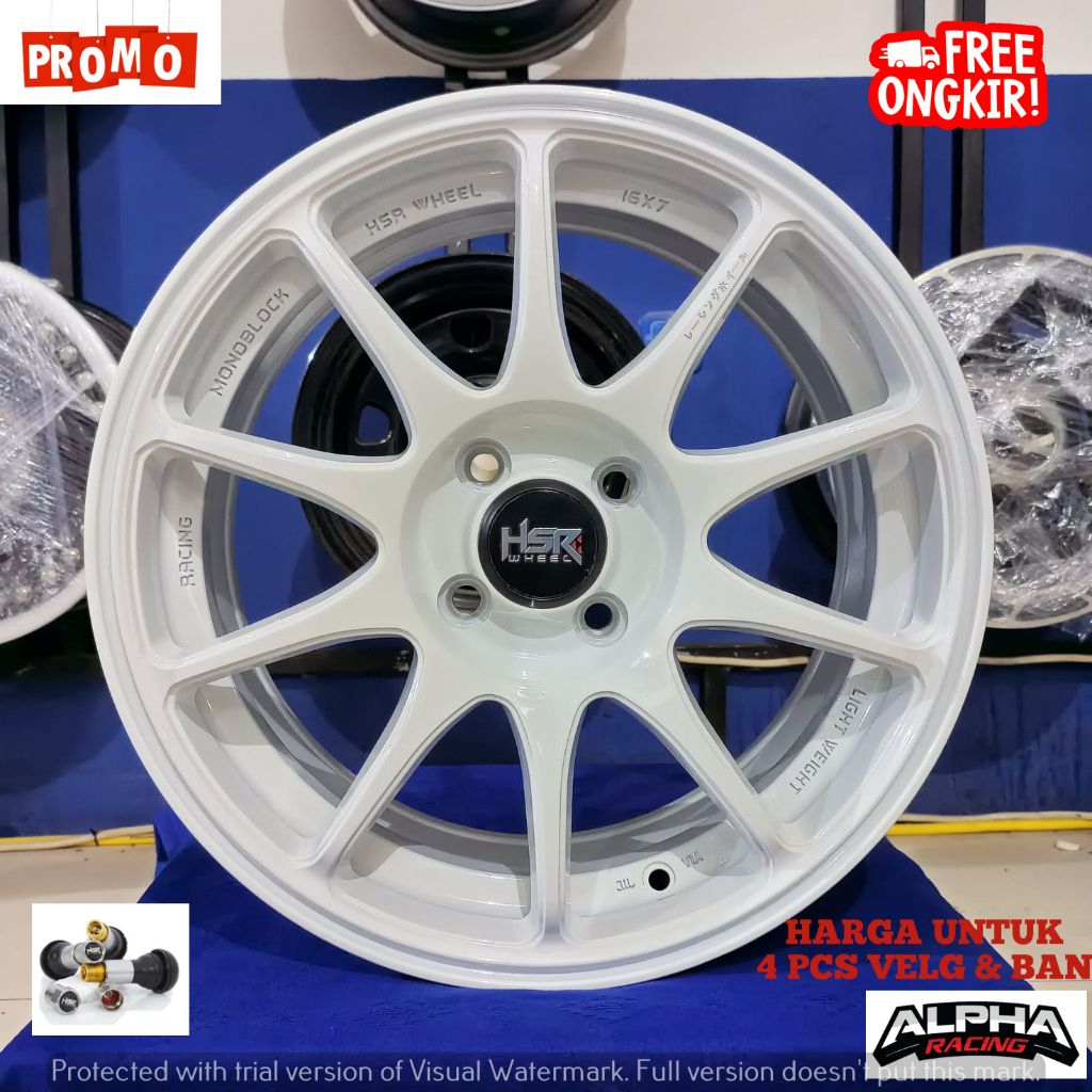 Jual Velg Mobil Ring 16 HSR INDY Untuk Brio Agya Ayla Calya Sigra Jazz Yaris DLL Warna Putih ...