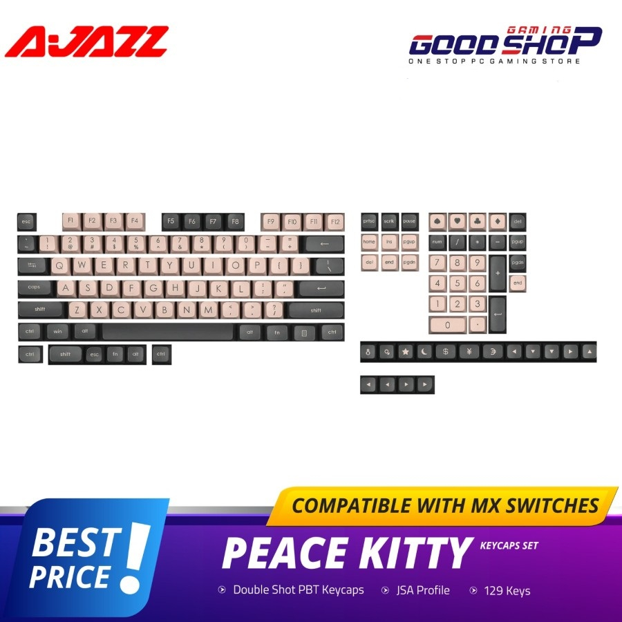 Jual AJAZZ PEACE KITTY JSA PROFILE KEYCAPS SET | Shopee Indonesia