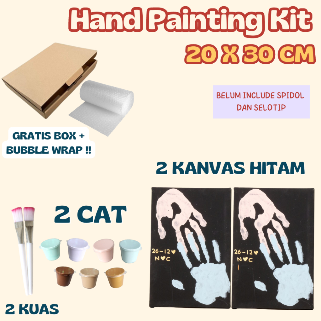 Jual Hand Painting Kit Canvas By The Noob Artist| Hand Painting Couple ...