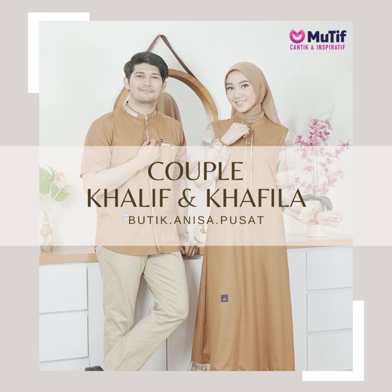 Jual Couple Mutif Khafila dan Khalif Rustic Brown Gamis Khafila Koko ...