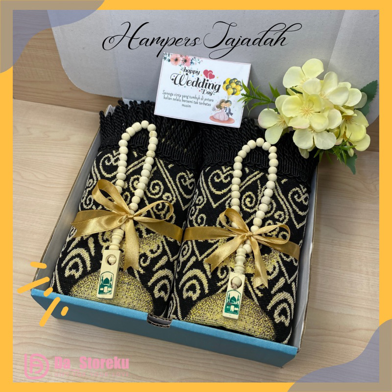 Jual HAMPERS SAJADAH COUPLE HITAM PREMIUM KADO WEDDING ENGAGEMENT IDUL ...