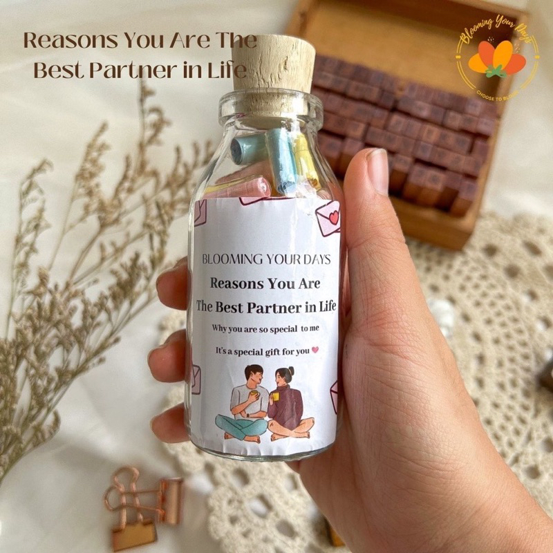 Jual Jar of Mood Jar of notes Happiness Wish Jar Messages In a Bottle ...