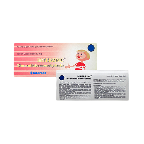 Jual INTERZINC 20 MG 10 TABLET PENGGANTI CAIRAN TUBUH PADA ANAK SAAT ...