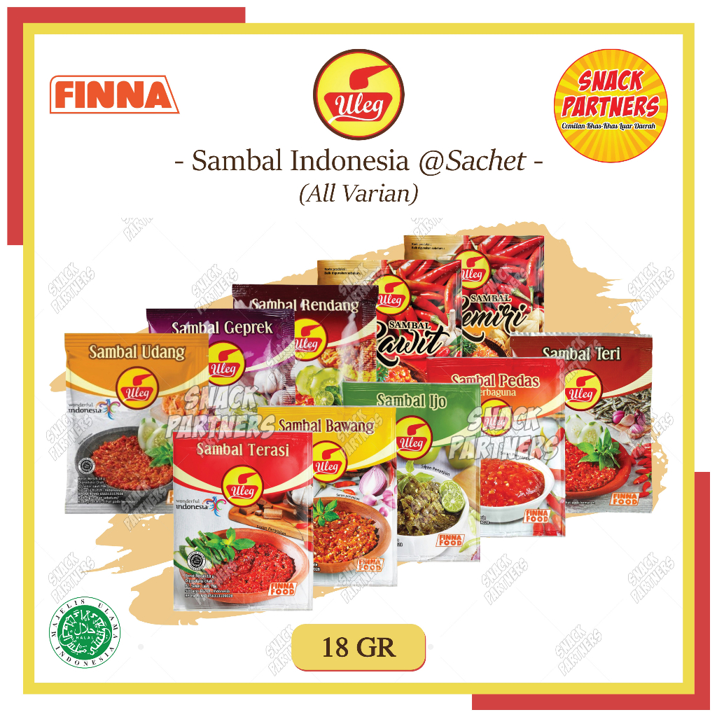 Jual FINNA ULEG Sambal @ 1 Sachet - Sambel Nusantara Indonesia Terasi ...