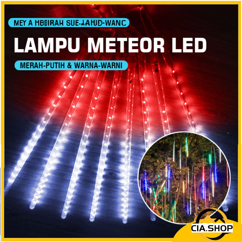 Jual lampu meteor led isi 10pce batang/50cm /jatuh rain snow taman hias ...