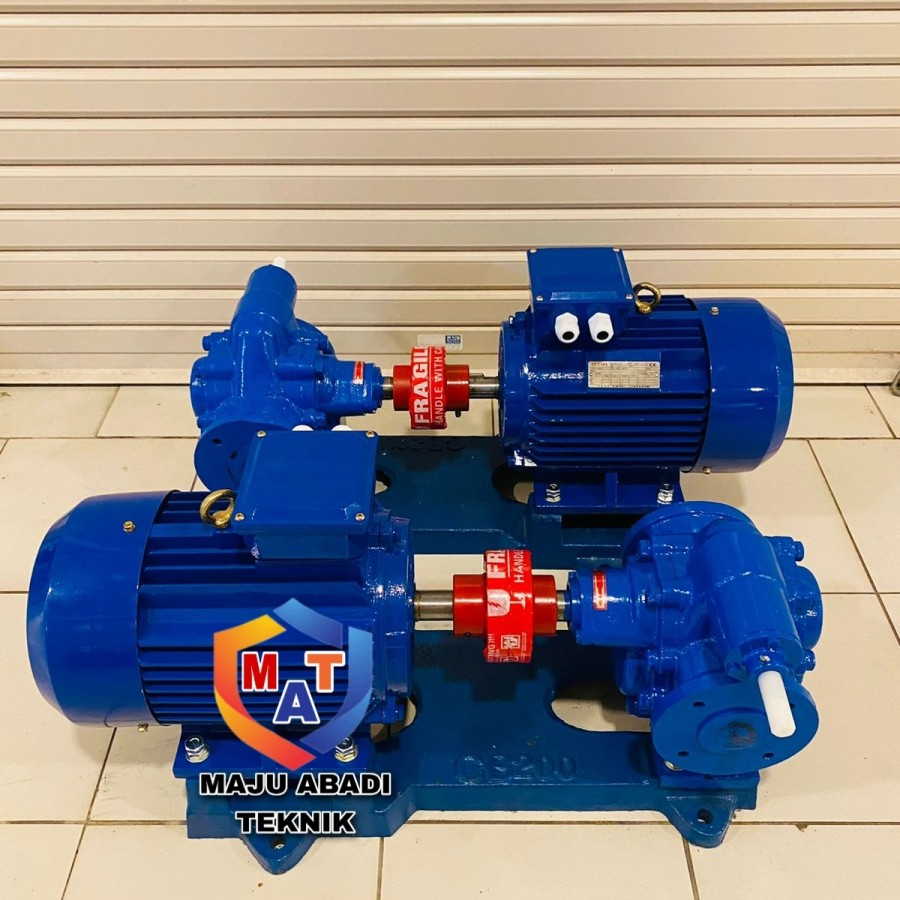 Jual Pompa Oli Gear Pump Rotor RK 200LPM + Motor 4KW 5,5Hp 380 Volt ...