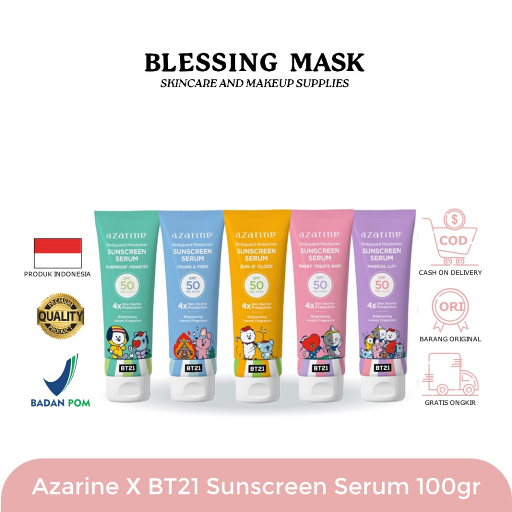Jual Azarine x BT21 Body Guard Moisturizer Sunscreen Serum 100ml SPF 50 ...