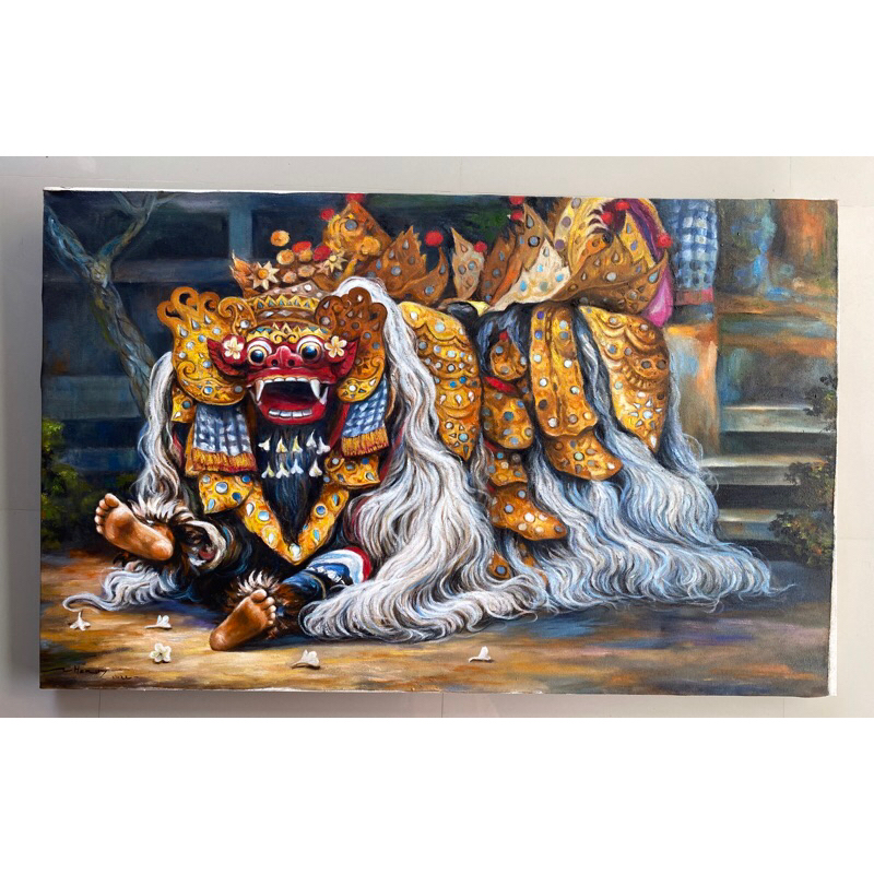 Jual Lukisan Barong, Lukisan Realis, Lukisan Kanvas, Hiasan Dinding Ukuran 135 x 85 cm 100% ...