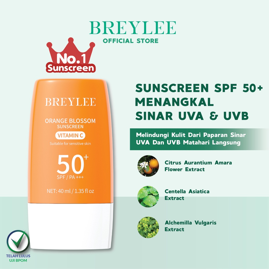 Jual BREYLEE ORANGE BLOSSOM SUNSCREEN / Krim Tabir Surya SPF 50 ...