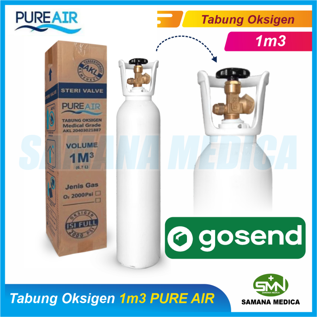 Jual GOSEND ONLY - Tabung Oksigen PURE AIR Medis 1M3 isi Full Tanpa ...