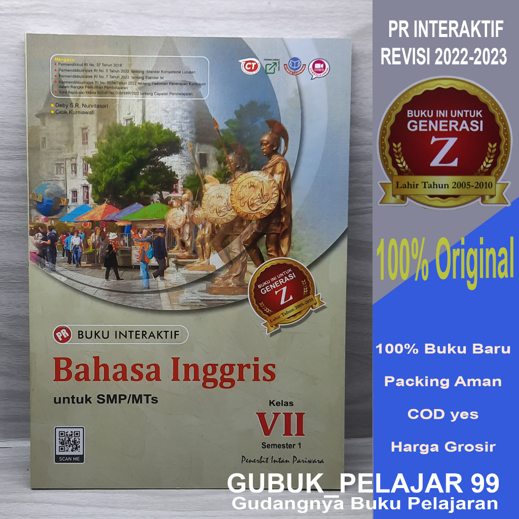 Jual PR Buku Interaktif BAHASA INGGRIS 7 Semester 1 SMP/MTs Intan Pariwara Edisi GZ 2022-2023 ...