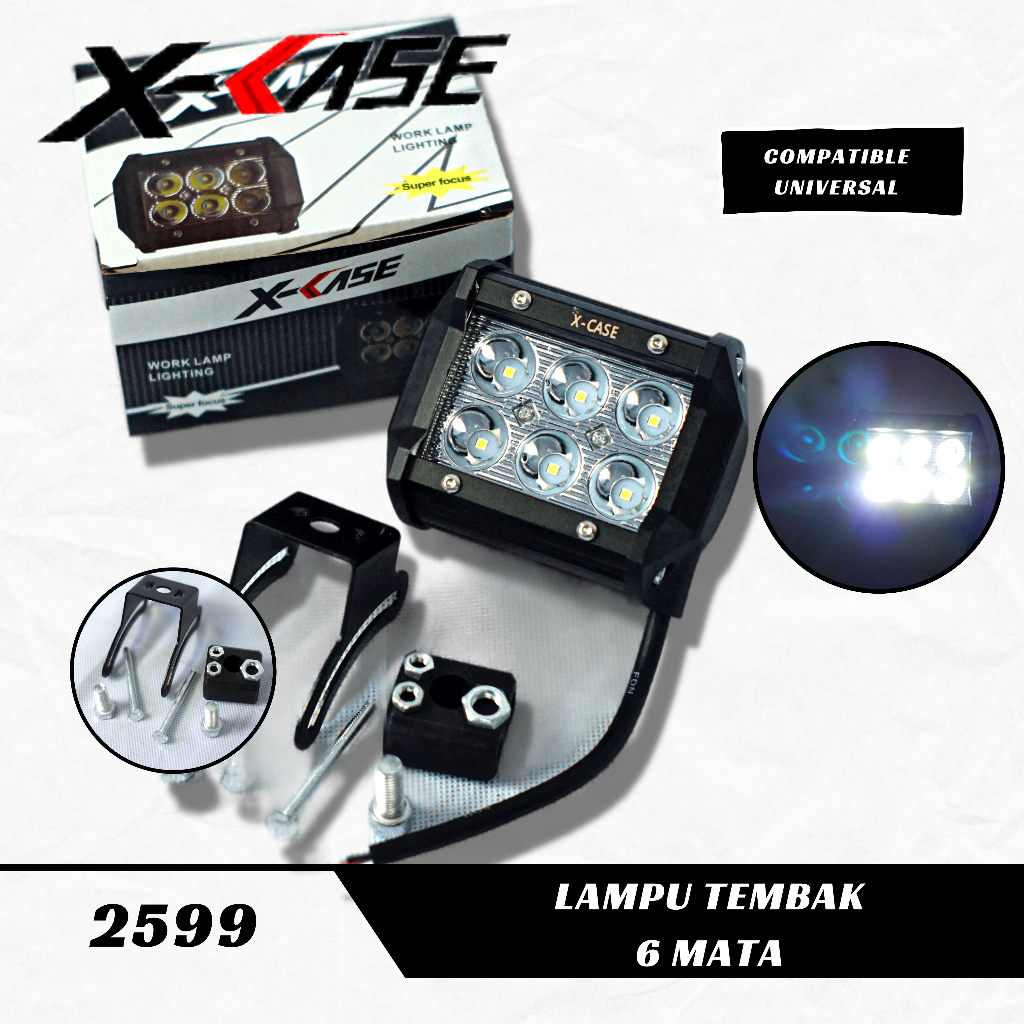 Jual Lampu Tembak Sorot Motor Led Kotak 6 Mata - Lampu Tembak Motor ...