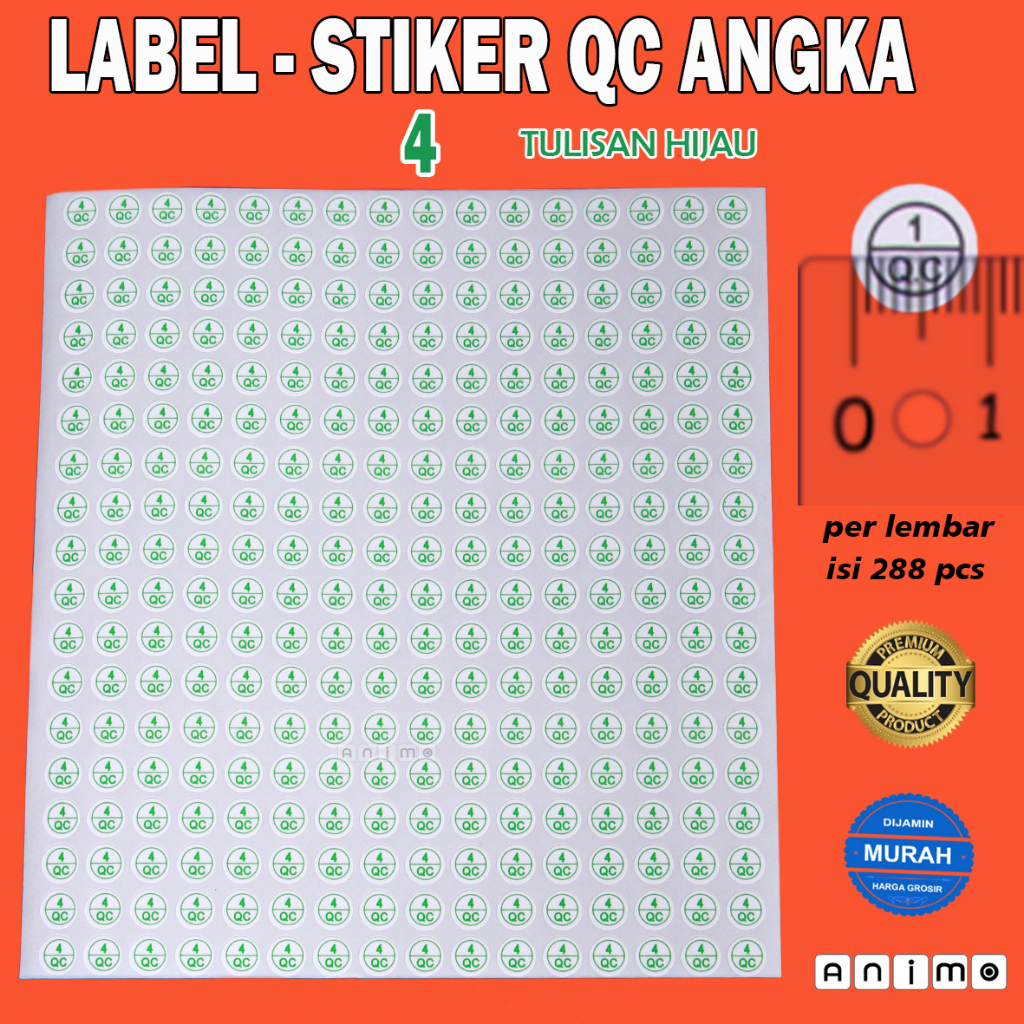 Jual STIKER QC ANGKA - Quality Control Number Sticker 9 MM = 0,9 CM ...