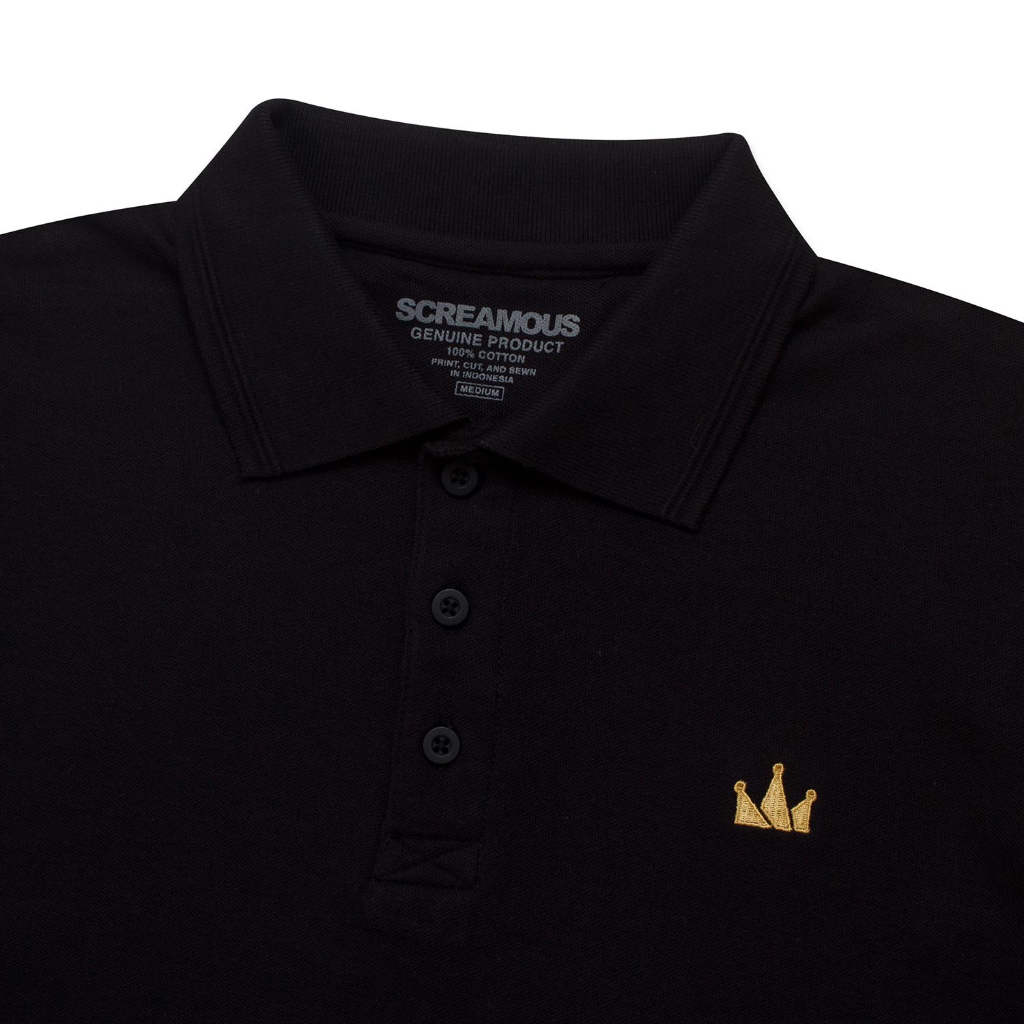 Jual Screamous Polo Shirt CROWN GOLD BLACK | Shopee Indonesia