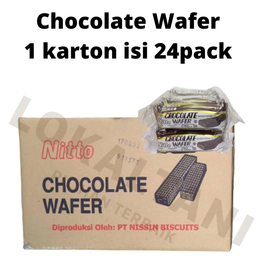 Jual Nitto Wafer Renyah Chocolate Wafer 1 Karton isi 20 Pack 10pcs ...