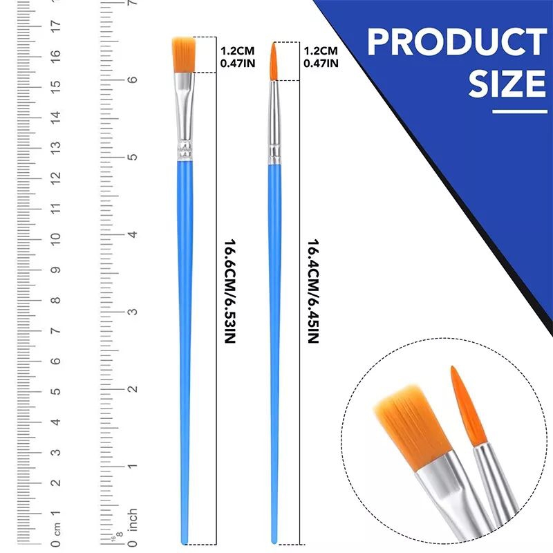 Jual Kuas Lukis flat tip, kuas runcing. Kuas nilon, paint brush ...