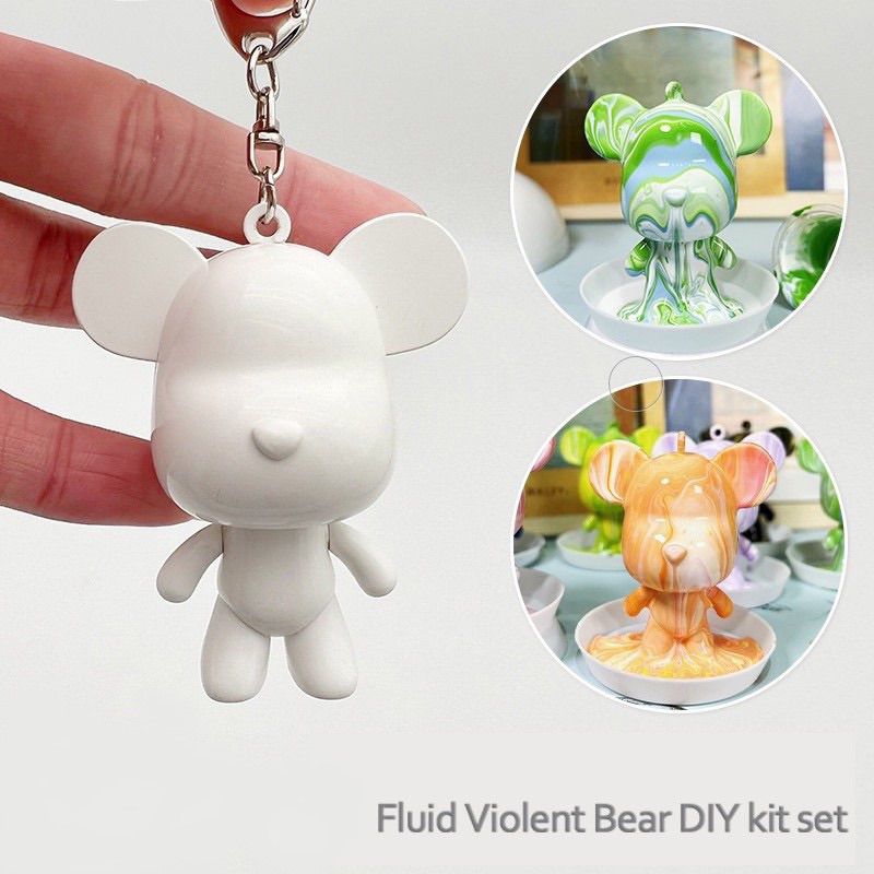 Jual Gantungan Kunci Mini Beruang Dengan Cairan Bearbrick Handmade Diy ...